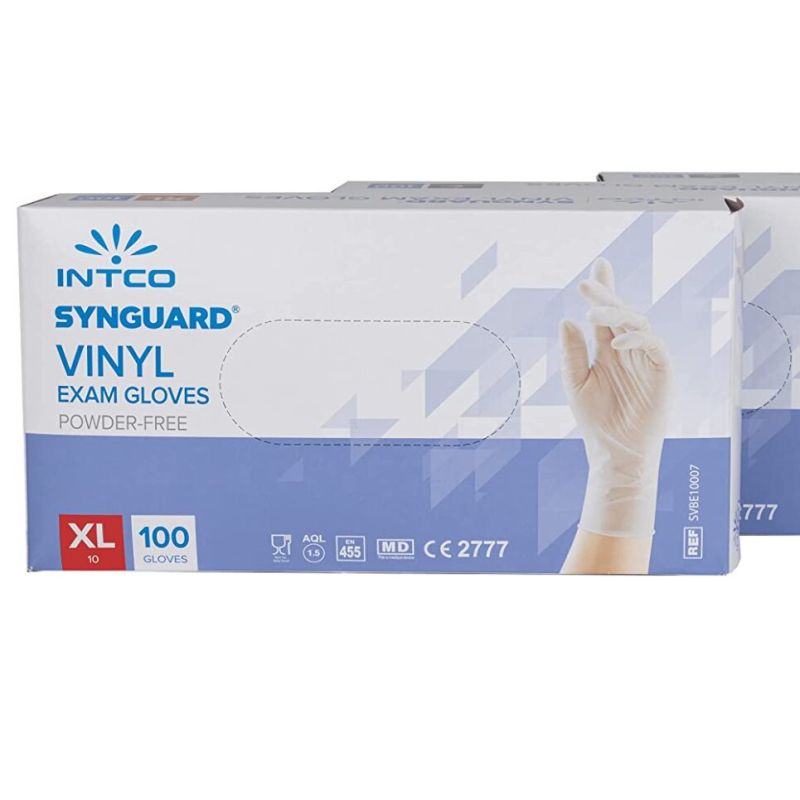 Guante desechable de vinilo SP no estéril Intco XL - Caja de 100